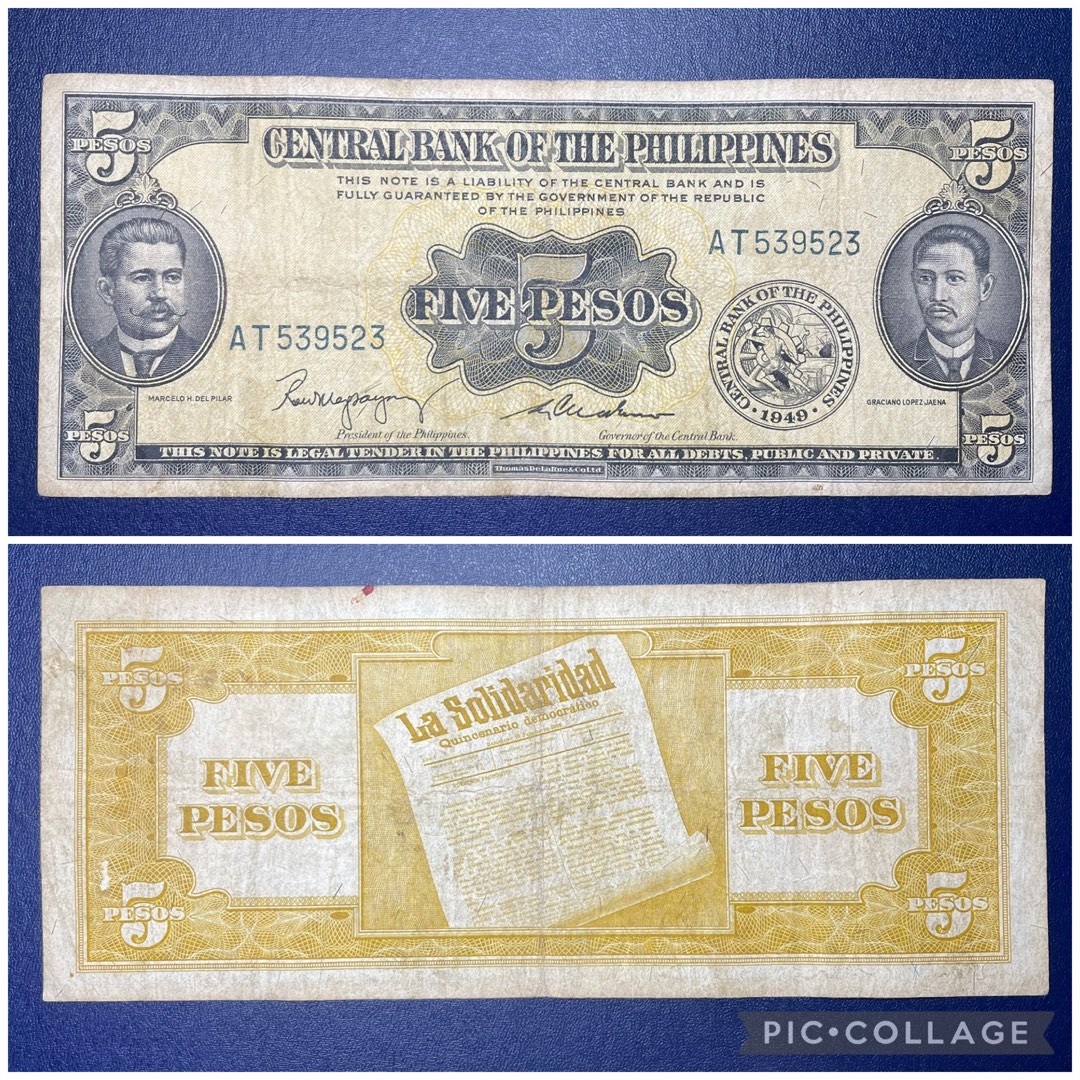 5P VINTAGE DEL PILAR-JAENA BANKNOTE, Hobbies & Toys, Memorabilia & Collectibles, Currency on ...