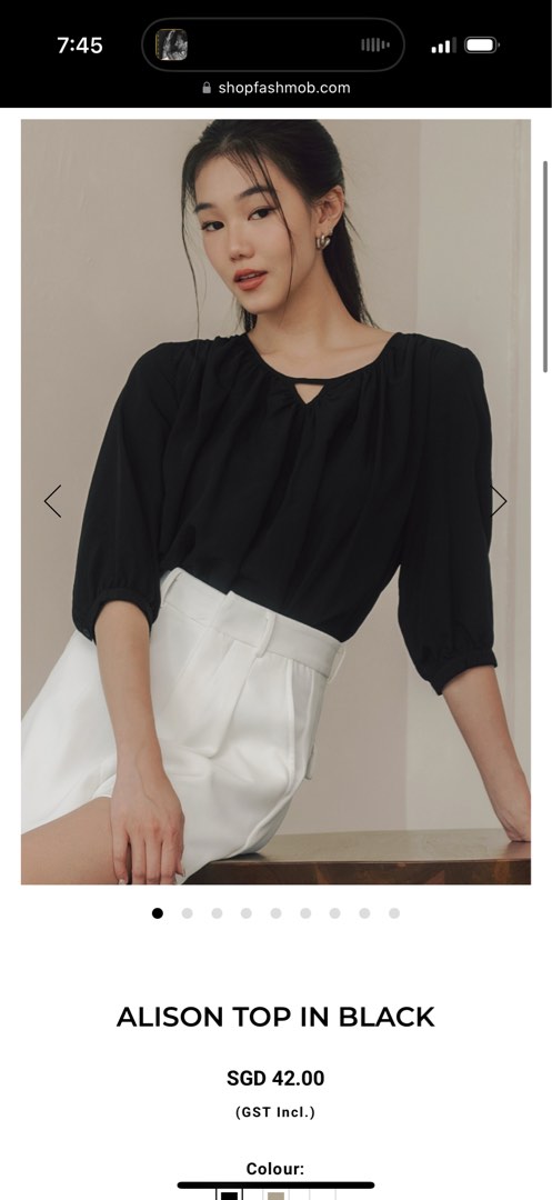 ALISON TOP IN BLACK, Women's Fashion, Tops, Blouses on Carousell