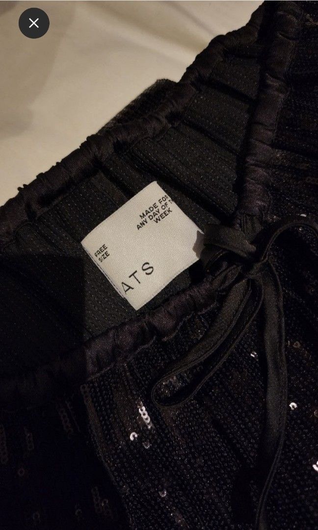 ATS THE LABEL Sequins Pants in Black | Not Duma Claude Zara Mango ...