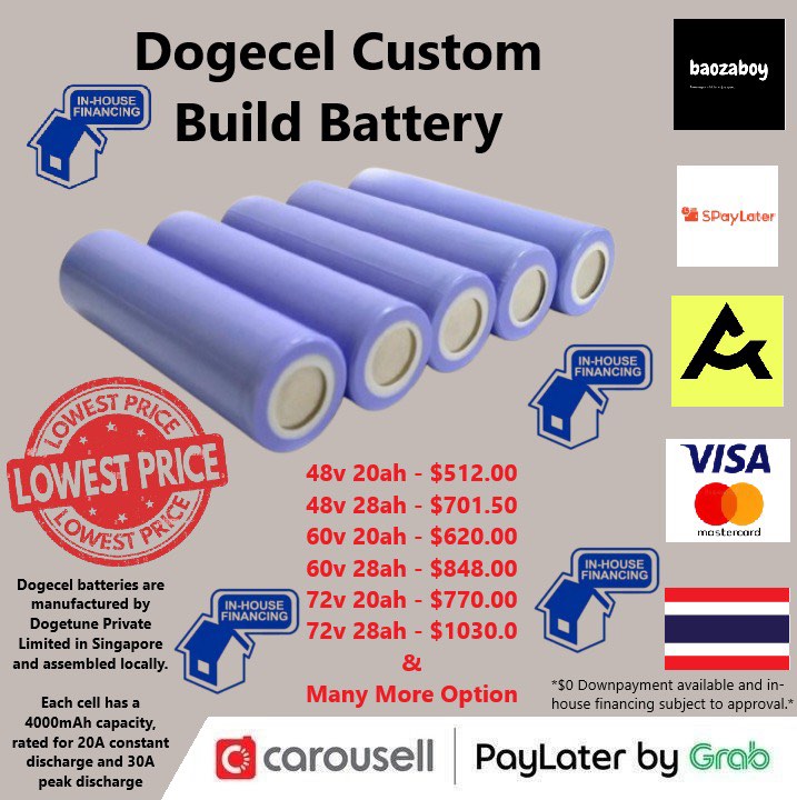 Dogecel Custom Build Battery (Molicel Samsung Tesla Panasonic Sanyo ...