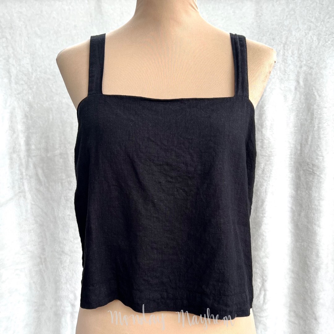 Glassons linen blend basic adjustable top, Women's Fashion, Tops ...