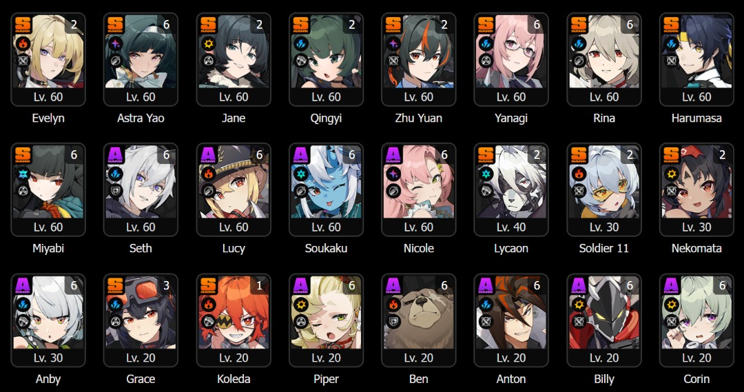 IK 58 ASIA server Whale, 1880+ pulls, M6 Miyabi, Yanagi, Astra Yao ...
