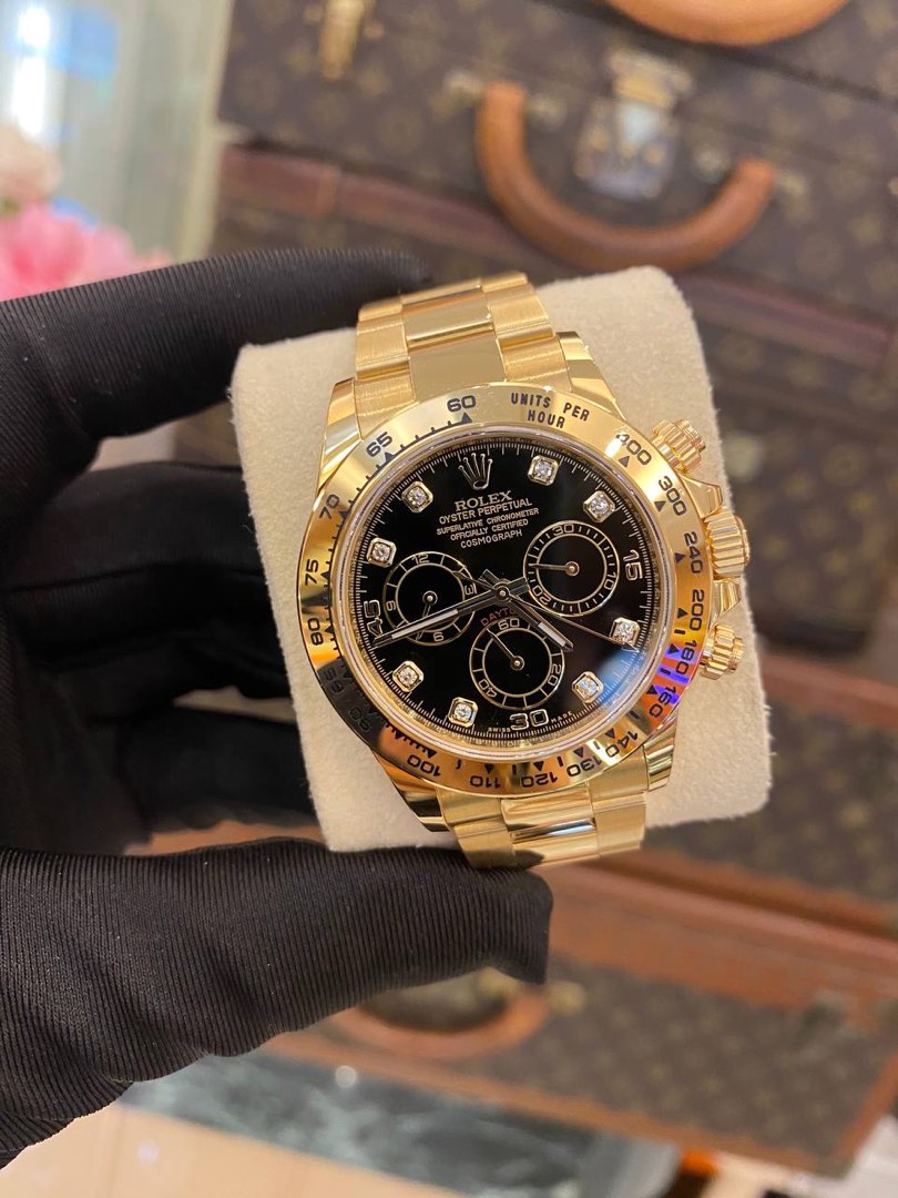 (LIKE NEW) 2018 ROLEX DAYTONA REF 116508 BLACK DIAMOND DIAL 18K 750 ...