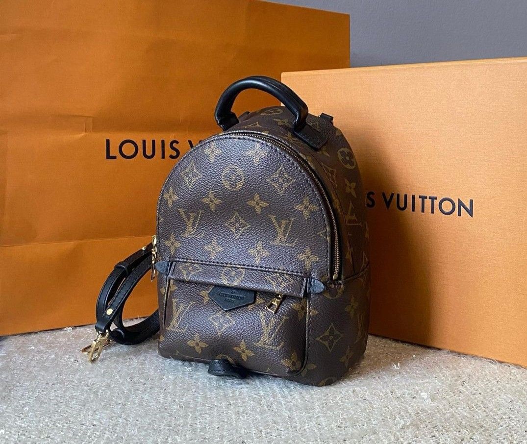 LV Mini Palm Spring Backpack (Full set with receipt), Women's Fashion ...