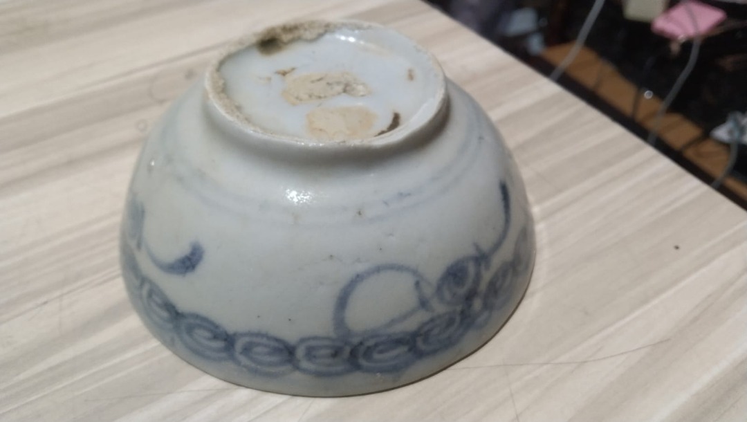 Mangkuk Keramik Corak Temuan Laut Kuno Jadul Antik, Antik, Pajangan di ...