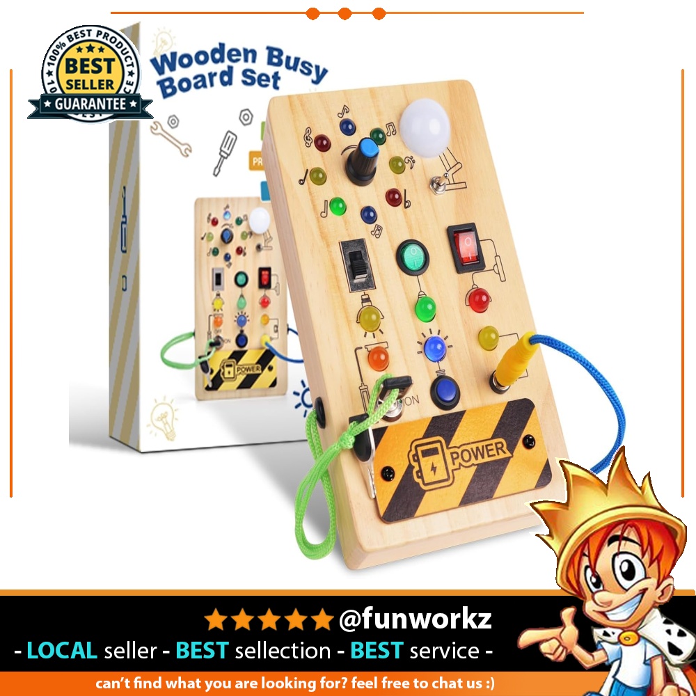 Montessori Toy from 1 Year Busy Board, Baby Motor Skills Toy Activity ...