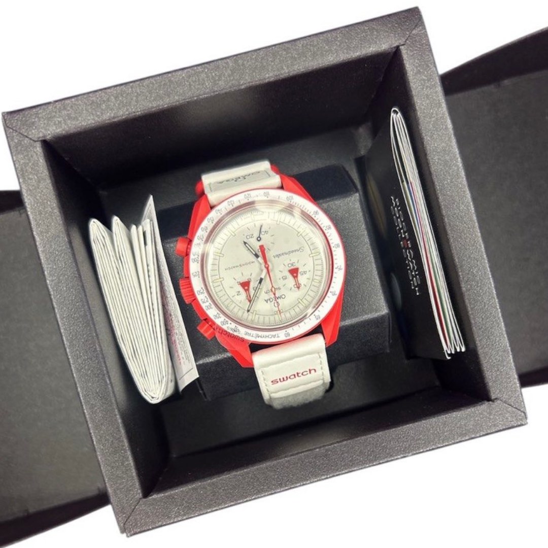 Moonswatch (Authentic) Mars Mission to Mars Red Dial Chronograph, Men's ...