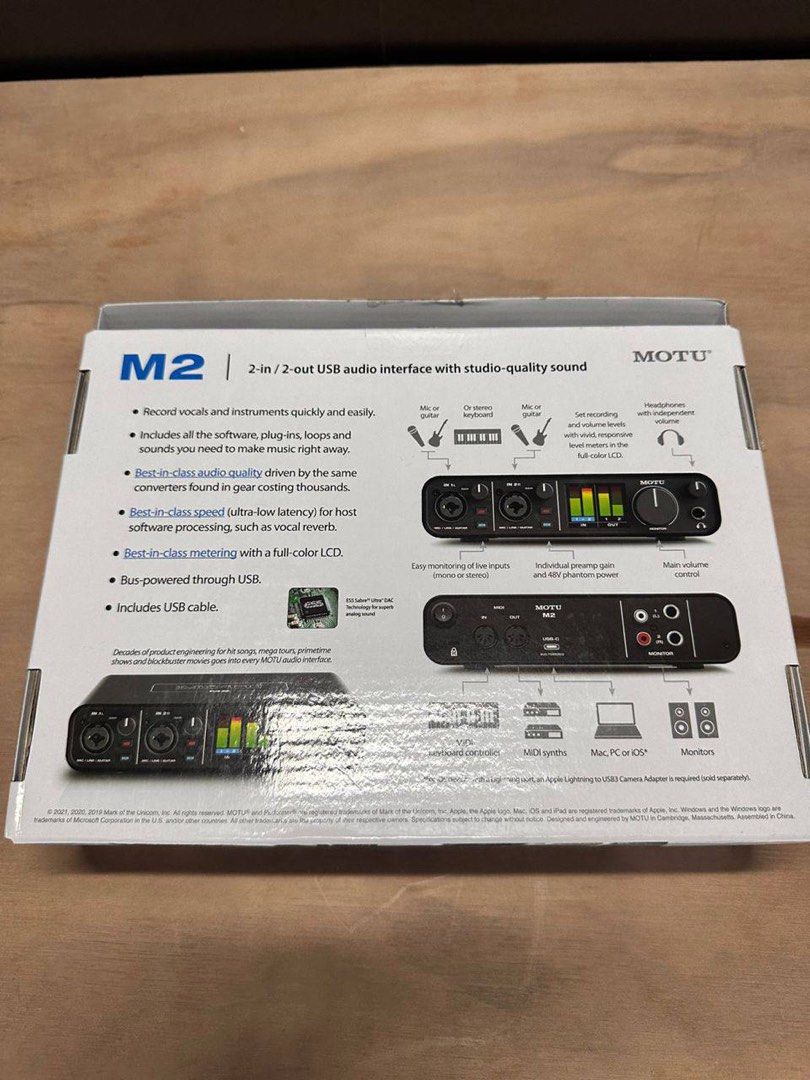 MOTU M2 SOUND CARD, Audio, Other Audio Equipment on Carousell