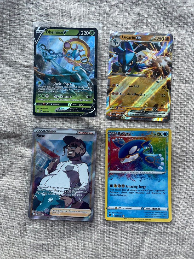 Pokemon cards TCG ex full art SIR IR kyogre dhelmise lucario rose cards ...