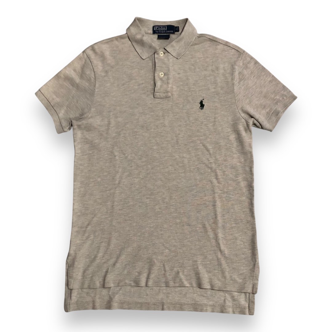 RALPH LAUREN MESH OATMEAL POLO SHIRT, Men's Fashion, Tops & Sets ...