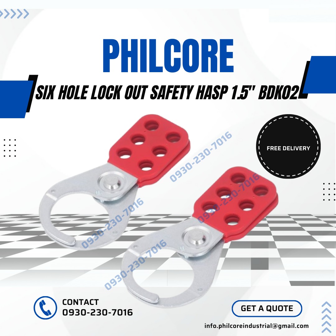 Six Hole Lock Out Safety Hasp 1.5” BDK022, Lockout/tagout multi-lock ...