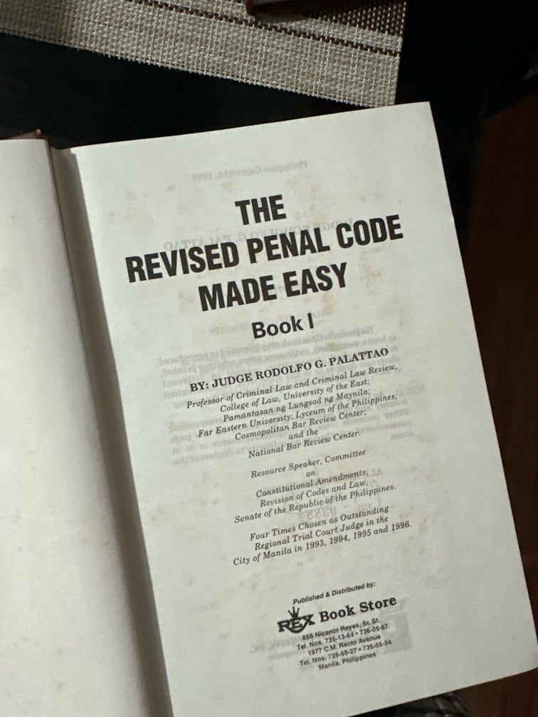 The Revised Penal Code Made Easy by Judge Palattao, Hobbies & Toys, Books & Magazines, Textbooks ...