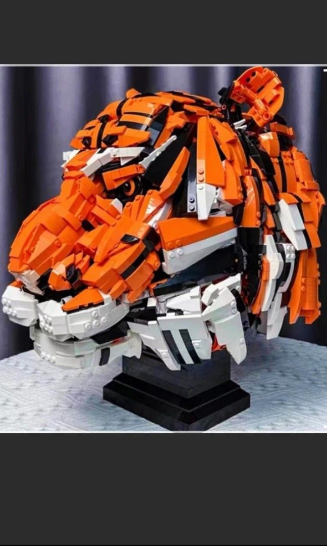 TIGER HEAD 3D MODEL BUILDING BLOCKS, Hobbies & Toys, Toys & Games on ...
