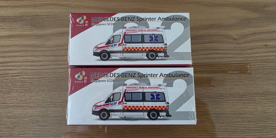 (LAST PIECE) TINY SG - Mercedes Benz Sprinter Singapore SCDF Ambulance ...