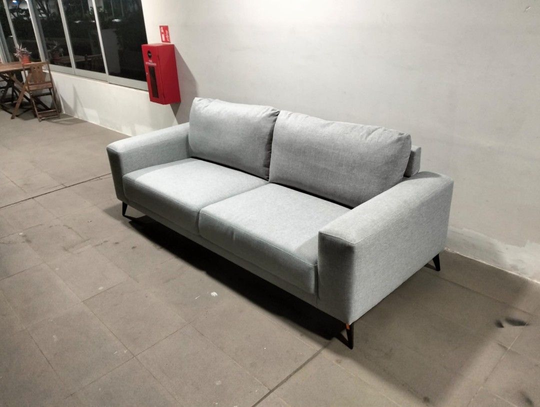 (ULTIMATED PRICE)VENEZIA 3 Seater Duron Fabric Sofa in GREY, Furniture ...