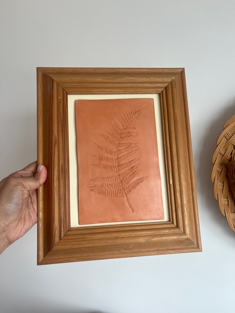 Vintage Wooden Frame Smoke Fired Ceramic, Furniture & Home Living, Home ...