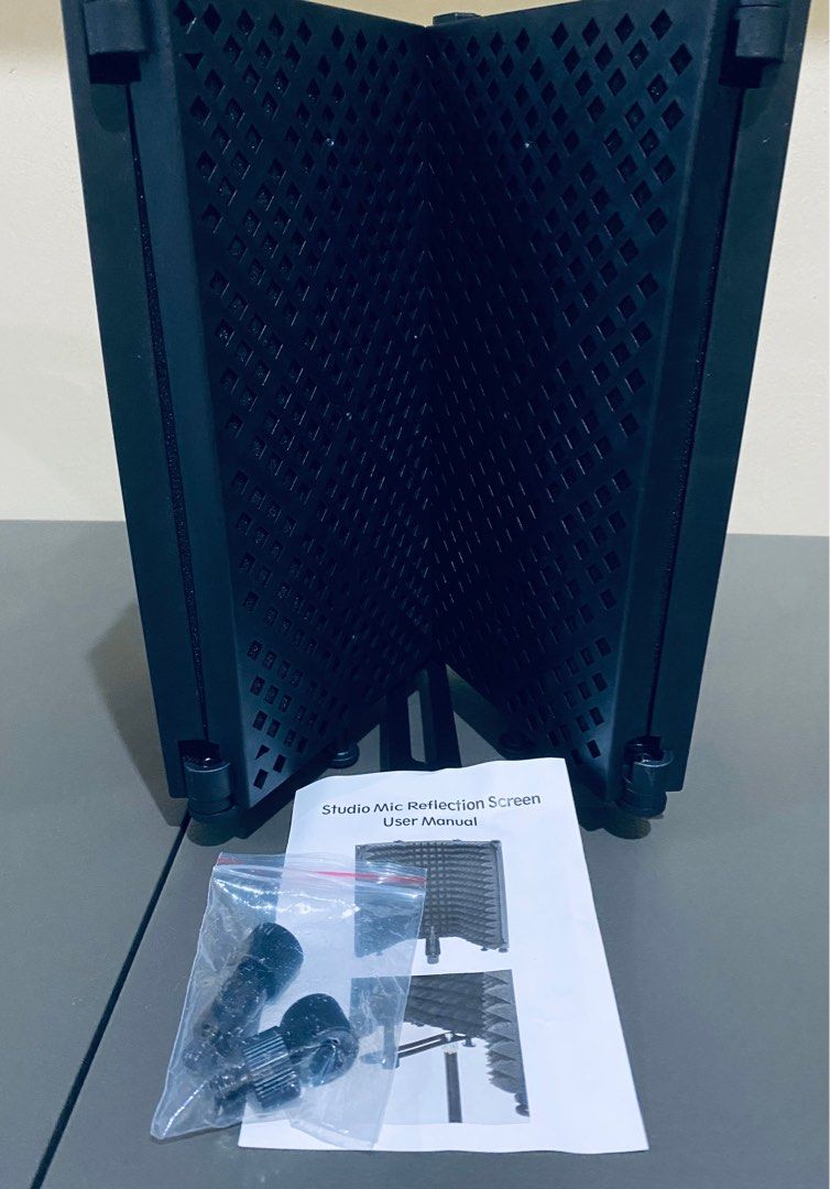 5-Panel Foldable Studio Microphone Isolation Shield Portable Vocal ...