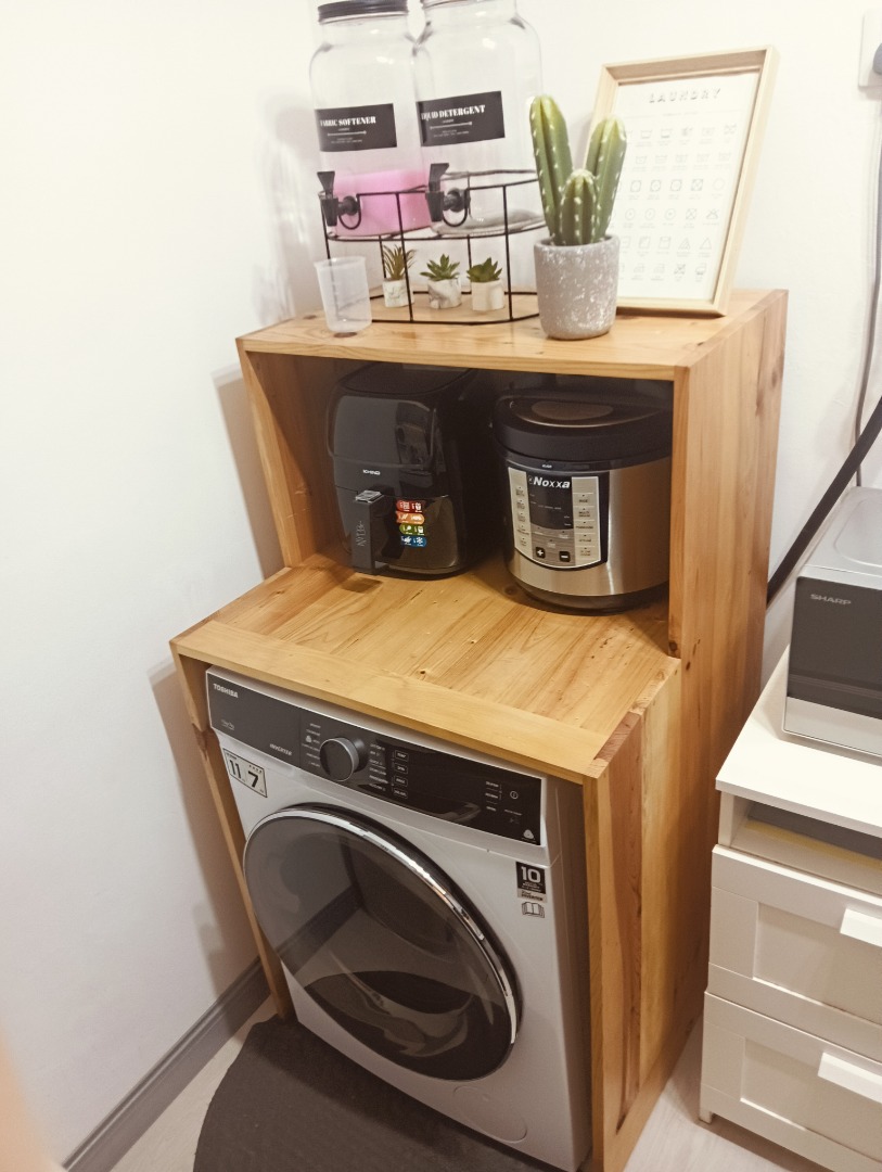 Wooden Cabinet for front load washing machine, Furniture & Home Living ...