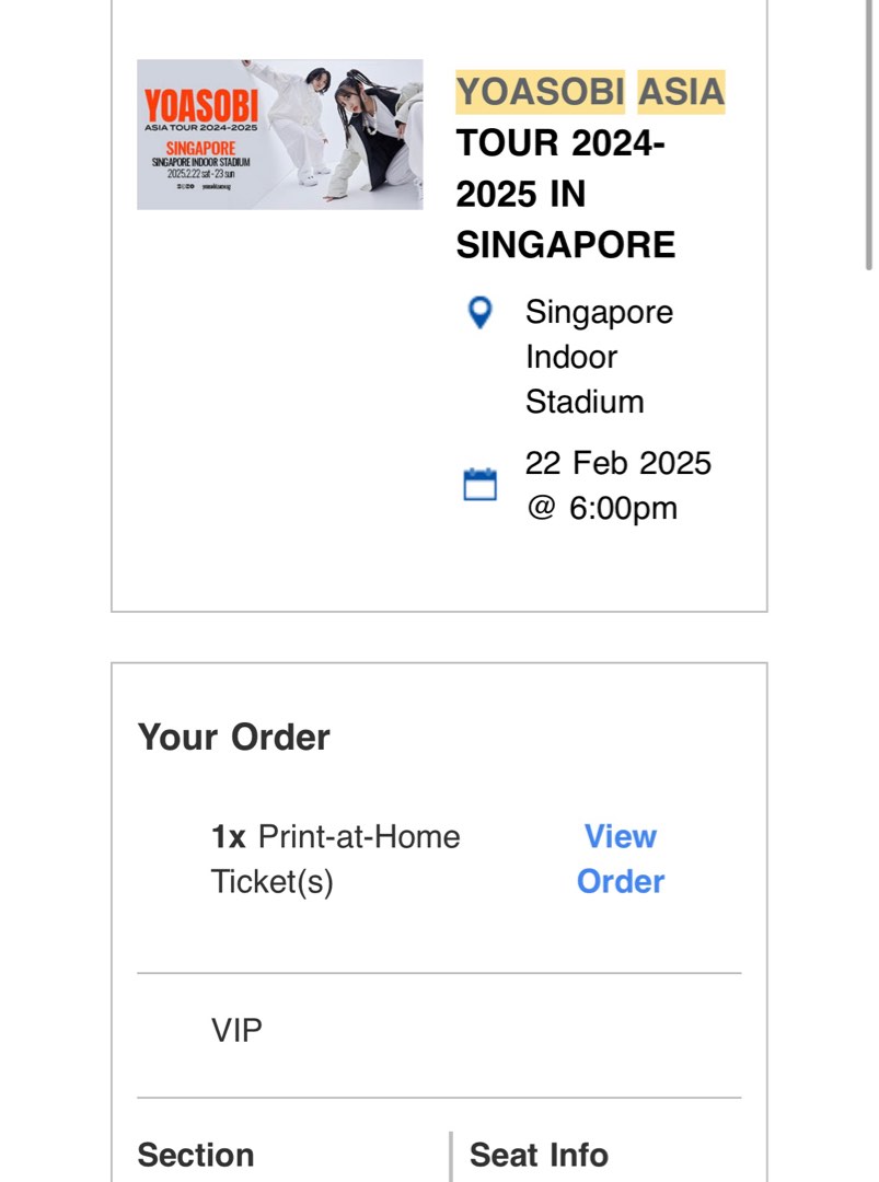 Yoasobi Asia Tour2024-2025 VIP ticket, Tickets & Vouchers, Event ...