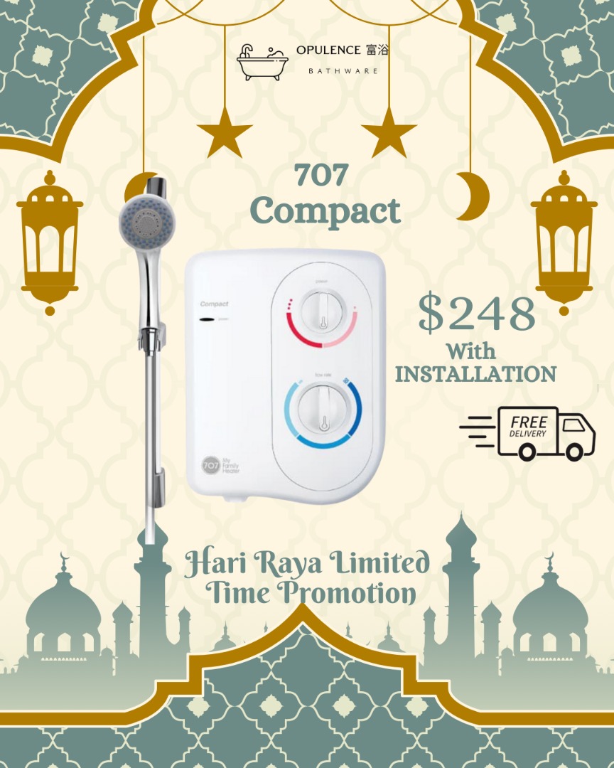 (Free Installation) 707 Compact Instant Water Heater ( Copper Tank ...
