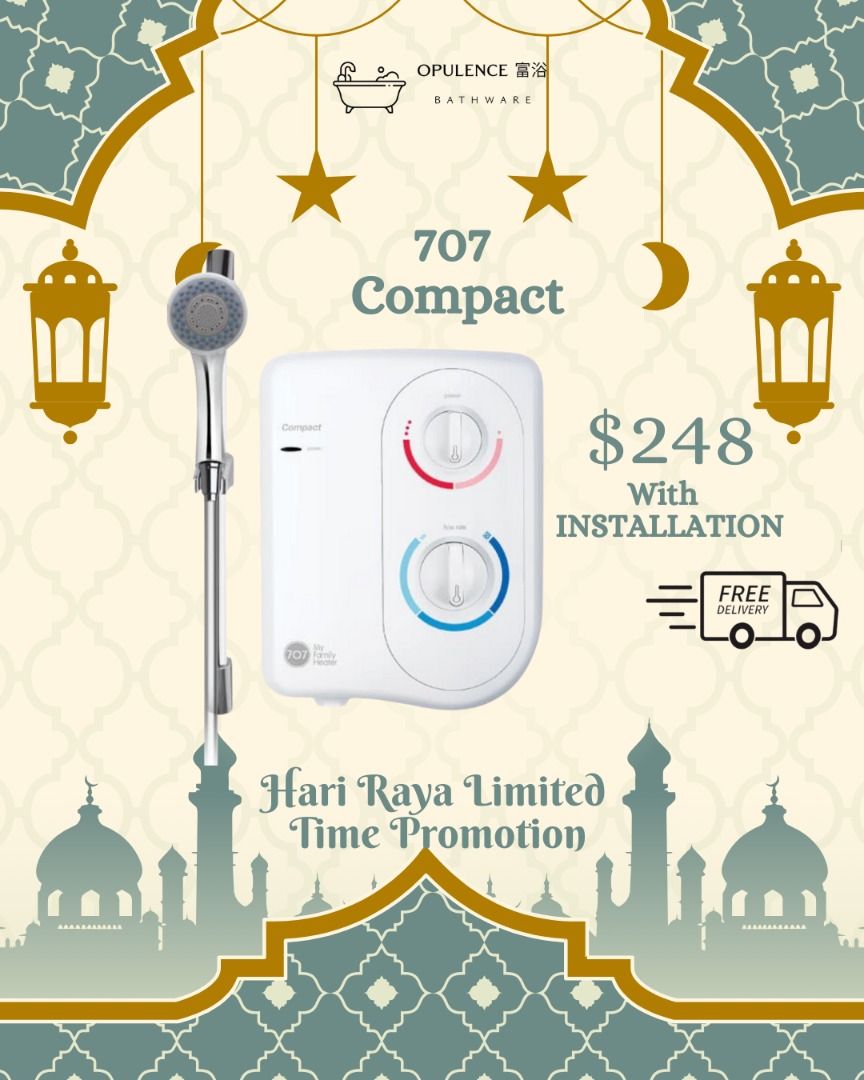 (Free Installation) 707 Compact Instant Water Heater ( Copper Tank ...