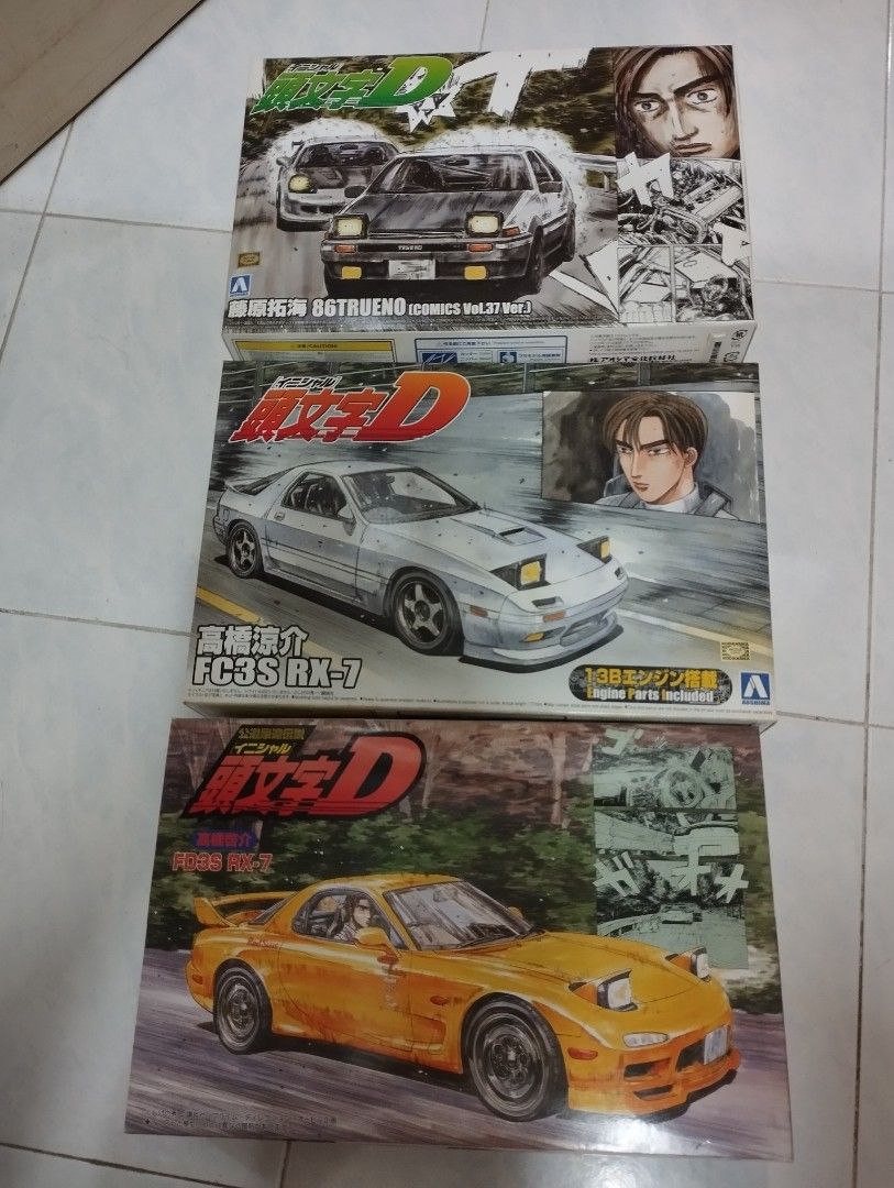 Aoshima Fujimi Initial D AE86 FD FC RX-7 Tamiya Plamo car kit, Hobbies ...