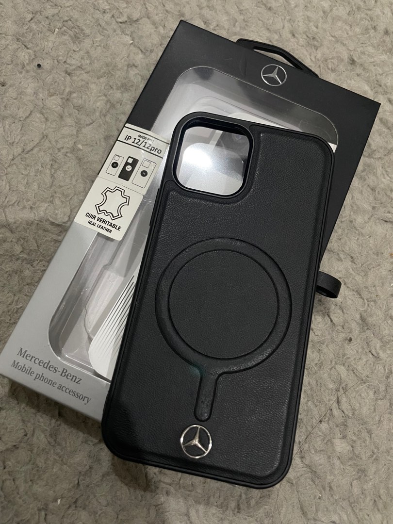 Case Iphone 12 Pro magsafe Mercedes benz leather, Telepon Seluler ...