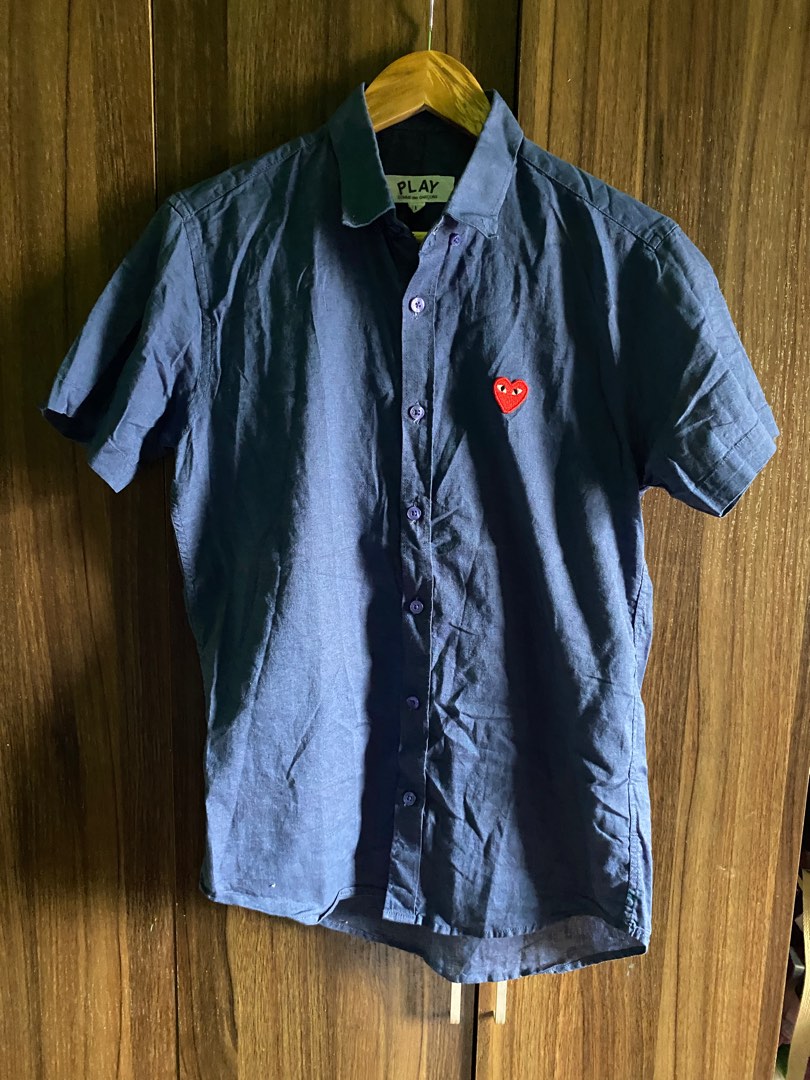 CDG Play Buttondown Polo, Men's Fashion, Tops & Sets, Tshirts & Polo ...