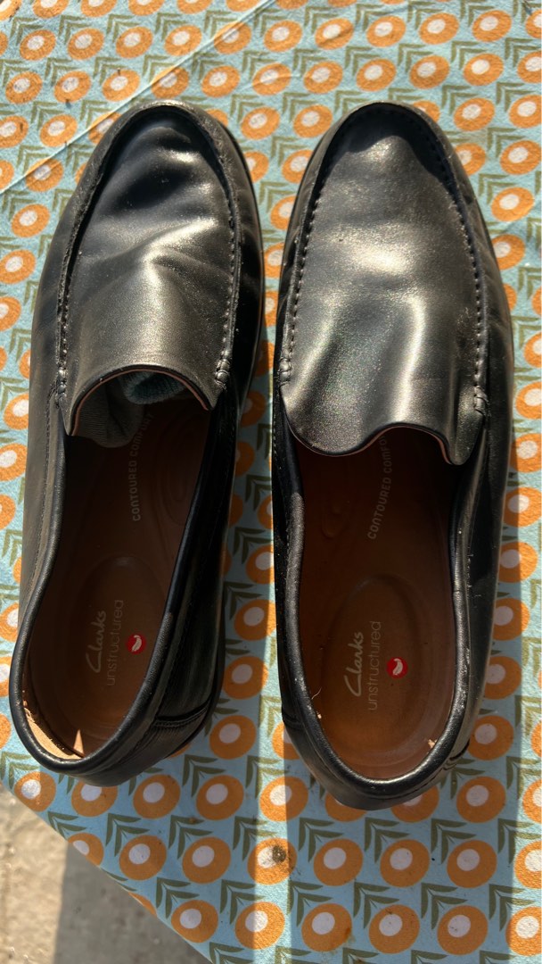 Clarks Claude Plain Mens Casual Shoes (Black Leather), Men's Fashion ...