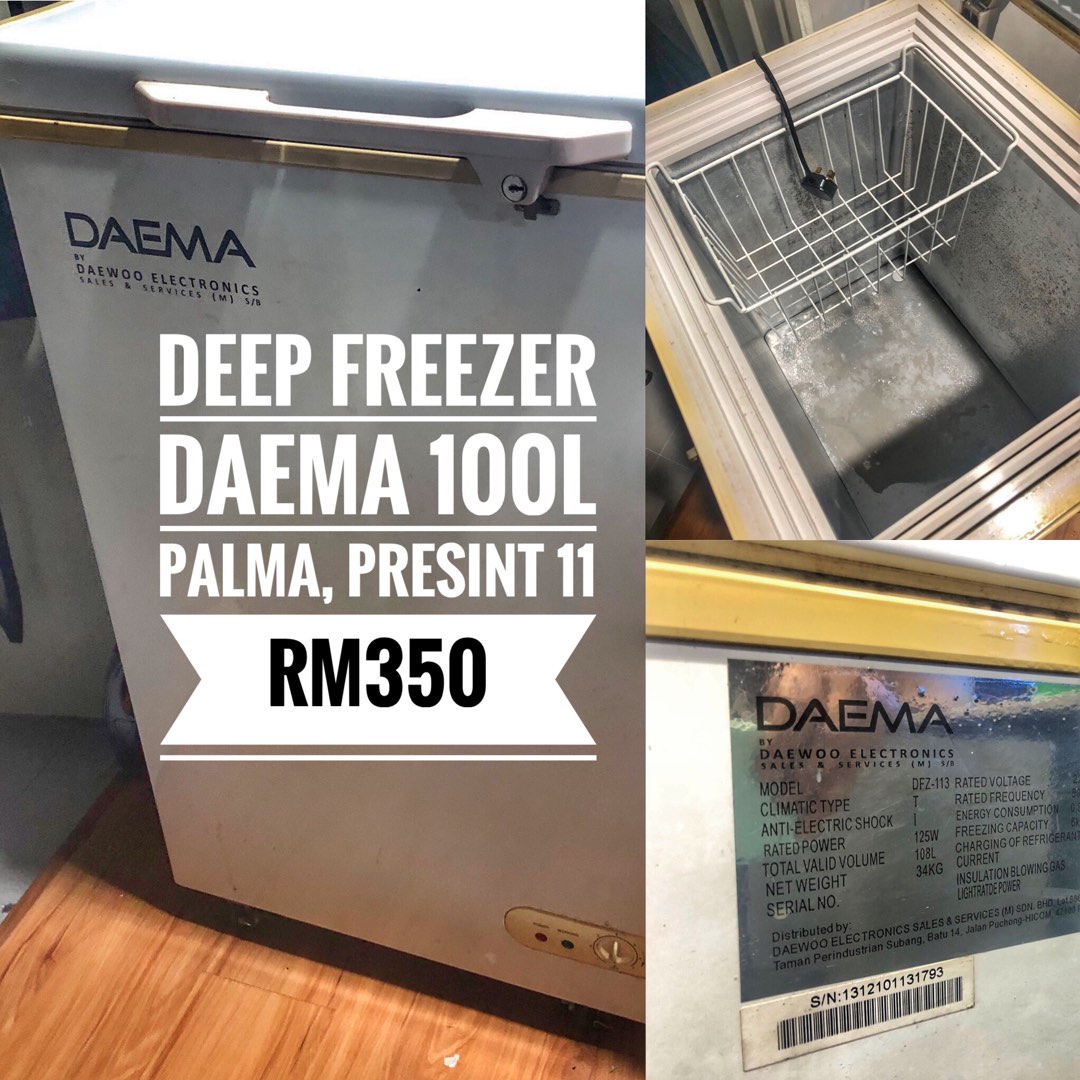Daema 100L Deep Feeezer, TV & Home Appliances, Kitchen Appliances ...
