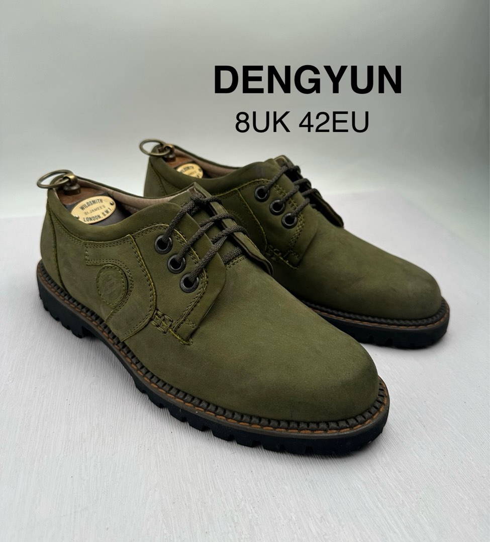 DENGYUN GREEN SUEDE LOW CUT BOOT, Men's Fashion, Footwear, Boots on Carousell