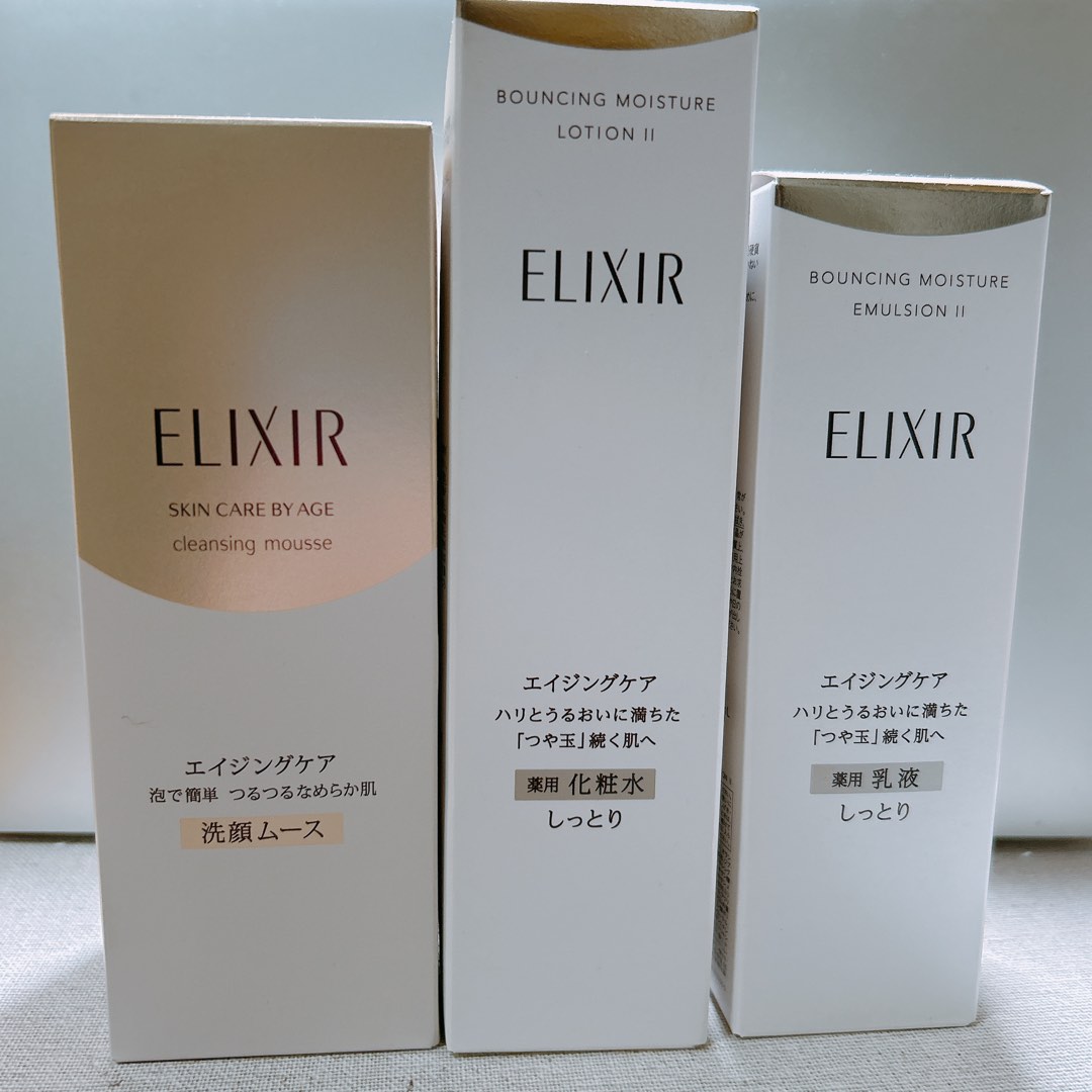 ELIXIR 彈潤保濕系列 (II 滋潤型) 泡泡洗面 140mL+爽膚水170mL+乳液130mL, 美容＆個人護理, 健康及美容 - 皮膚護理, 面部 - 面部護理 - Carousell