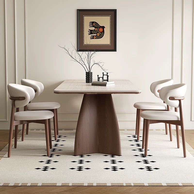 ESTHER Modern Travertine Dining Table, Furniture & Home Living ...
