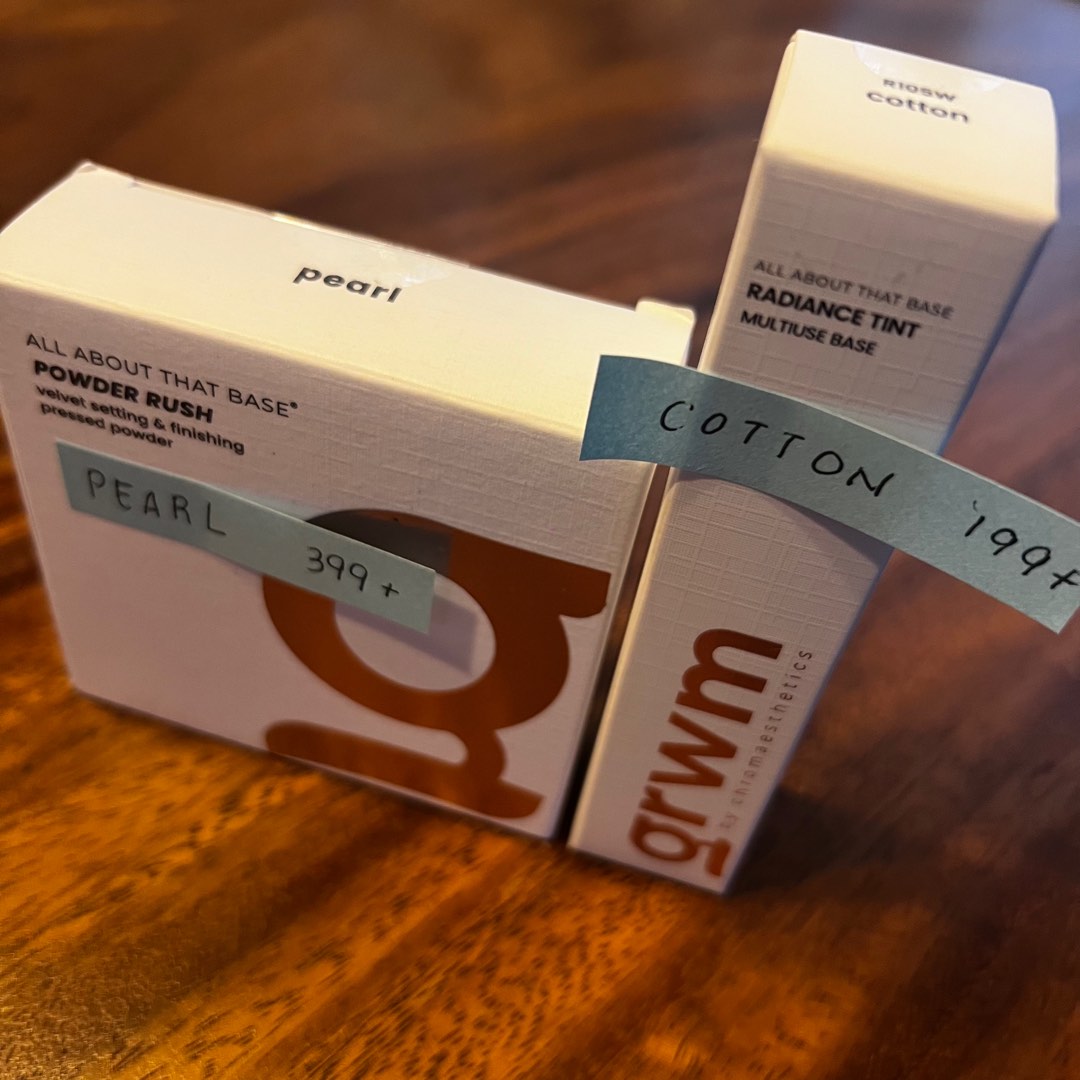 grwm cosmetics powder rush - pearl, radiance tint - cotton, Beauty ...
