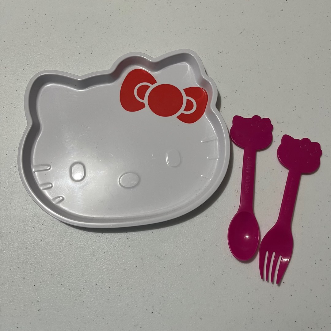 Hello Kitty Plate and Cutlery, Furniture & Home Living, Kitchenware ...
