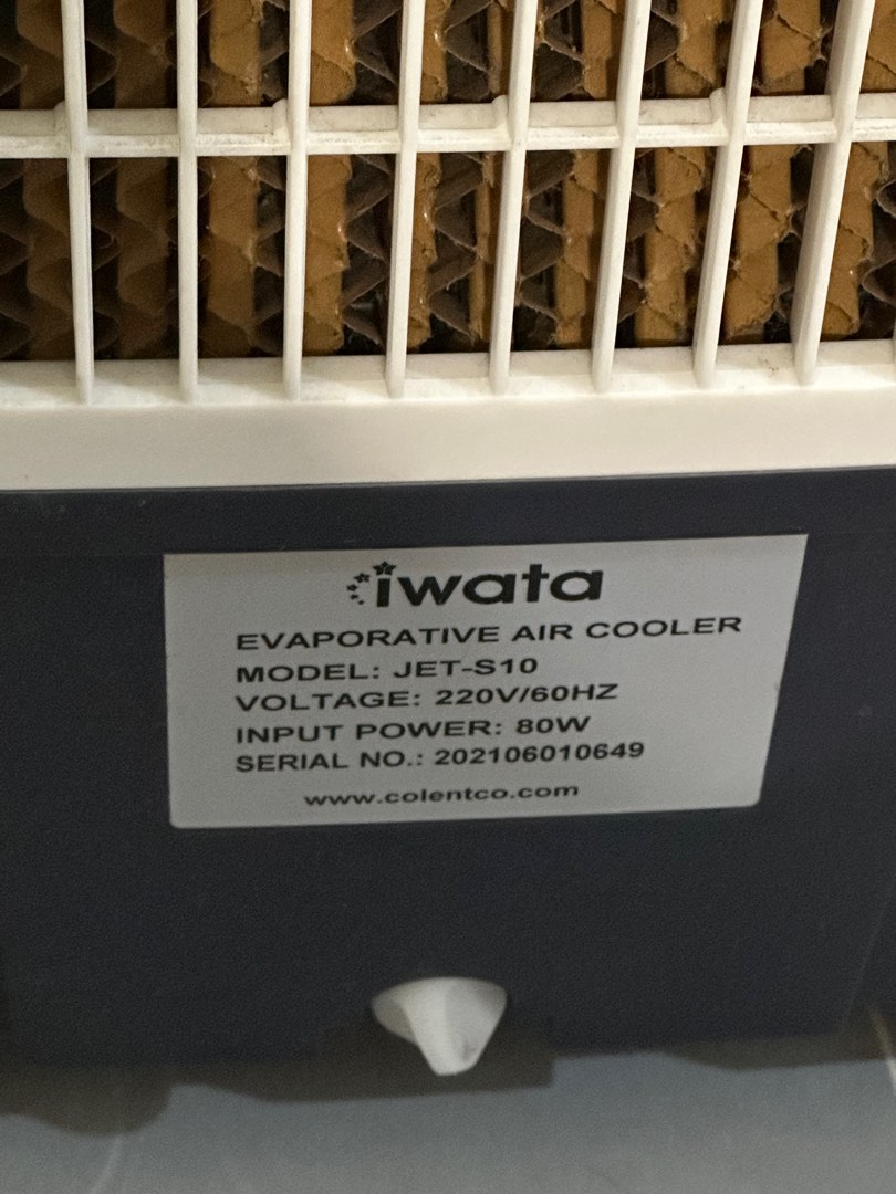 Iwata Jet S10 air cooler, TV & Home Appliances, Air Conditioning and ...