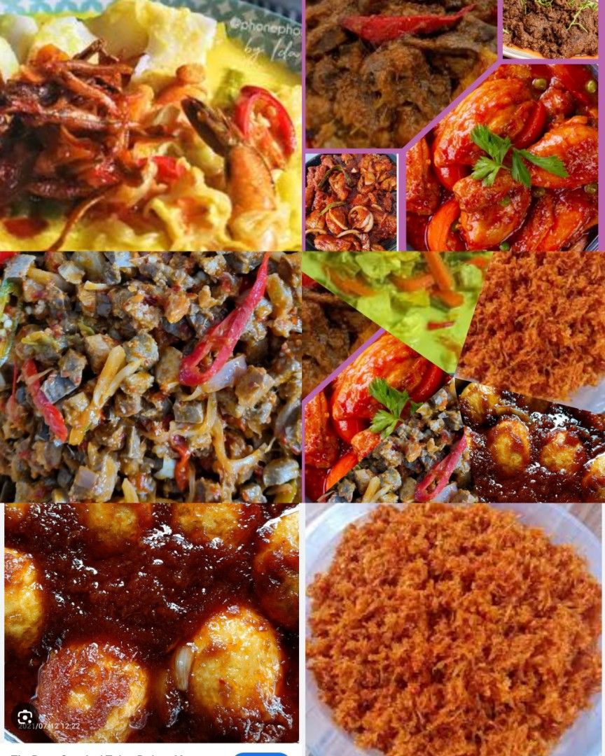 Lauk Raya Set $200,Each dish 1kg net weight,Sambal g Pengantin,Rendang ...