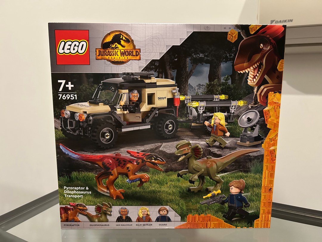 LEGO Jurassic World 76951 Pyroraptor & Dilophosaurus Transport, Hobbies ...
