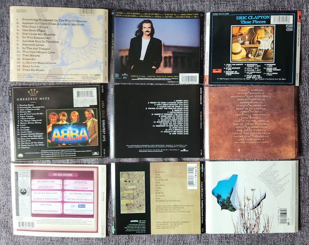 pop cd: phil collins, yanni, eric clapton, abba, barry manilow, eagles ...