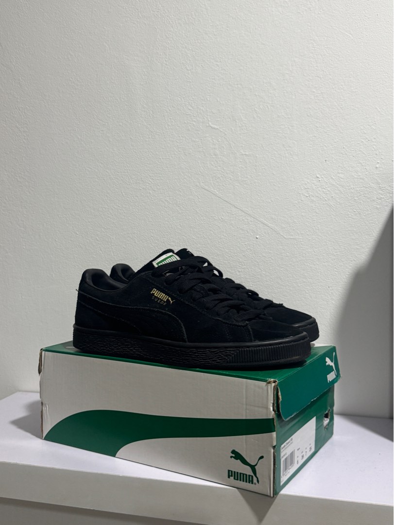 Puma Suede All Black Classic, Men's Fashion, Footwear, Sneakers on ...