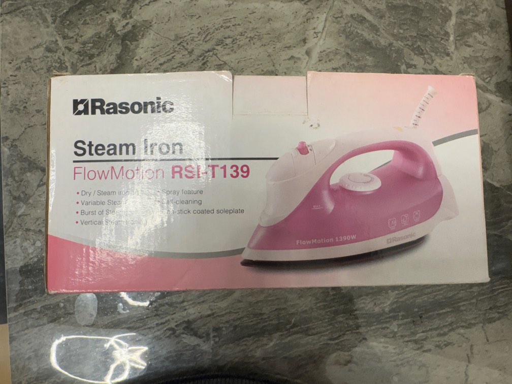 全新Rasonic steam iron flow motion REI-T139 熨斗, 家庭電器, 熨斗及掛熨機 - Carousell