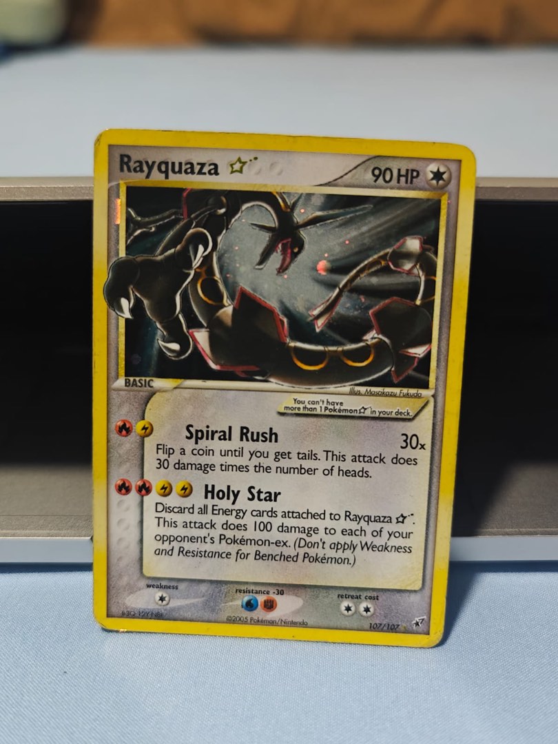 Rayquaza Gold Star 107/107, Hobbies & Toys, Toys & Games on Carousell