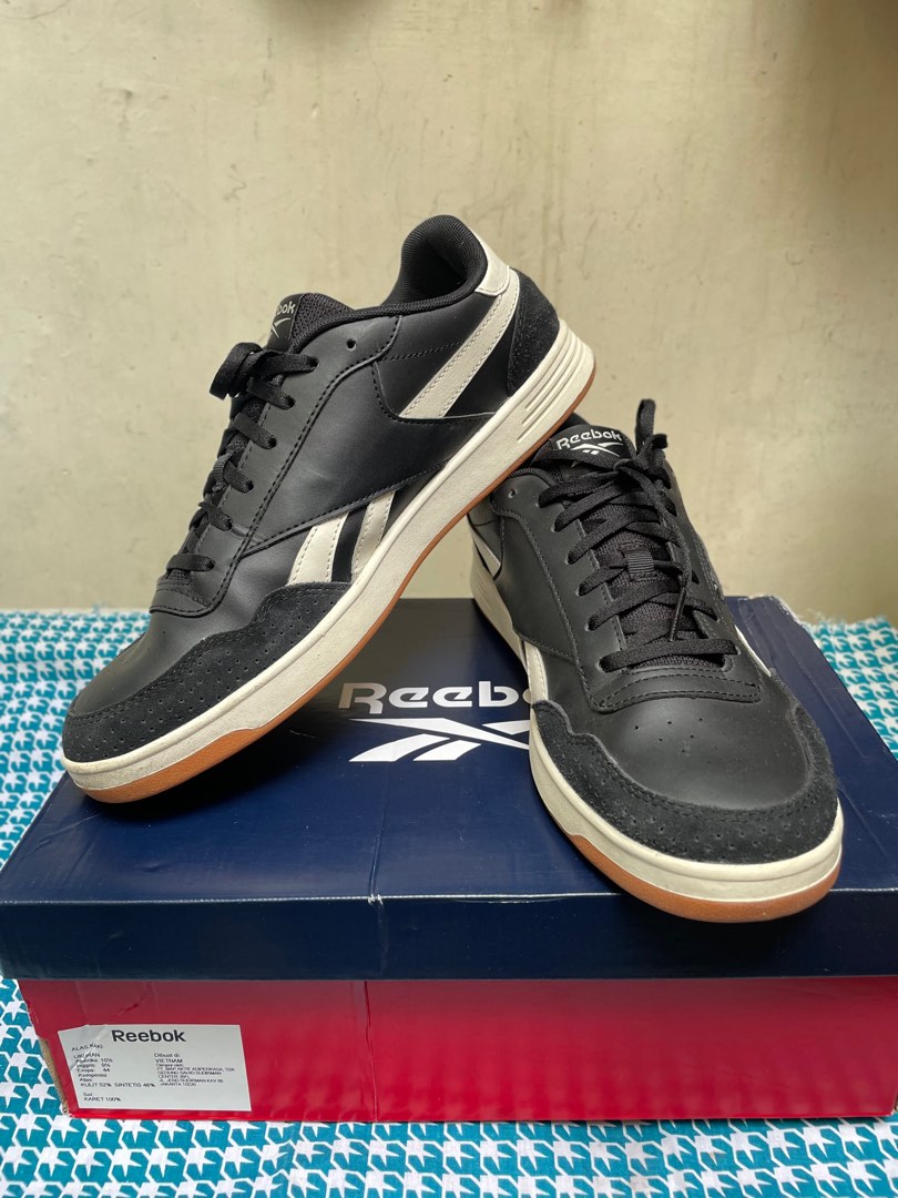 REEBOK CLASSIC CLUB C 85 COURT ADVANCE LEATHER SUED BLACK WHITE GUM ORIGINAL, Fesyen Pria ...