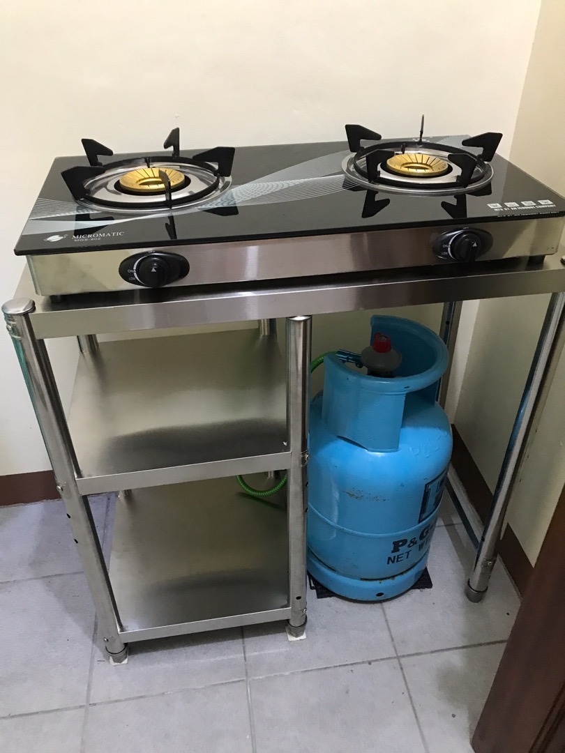 S304 Stainless Steel Kitchen Gas Stove Rack Shelves Gasul, Furniture ...