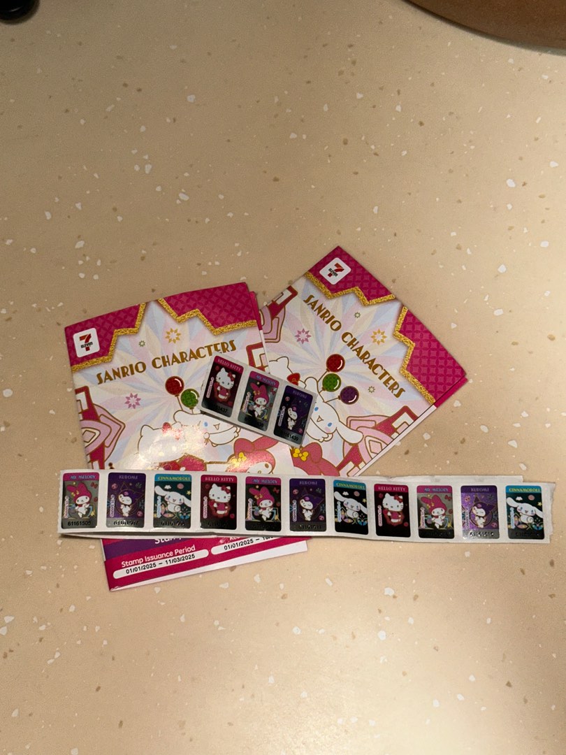 Sanrio 7 eleven glass container redemption stickers, Hobbies & Toys ...