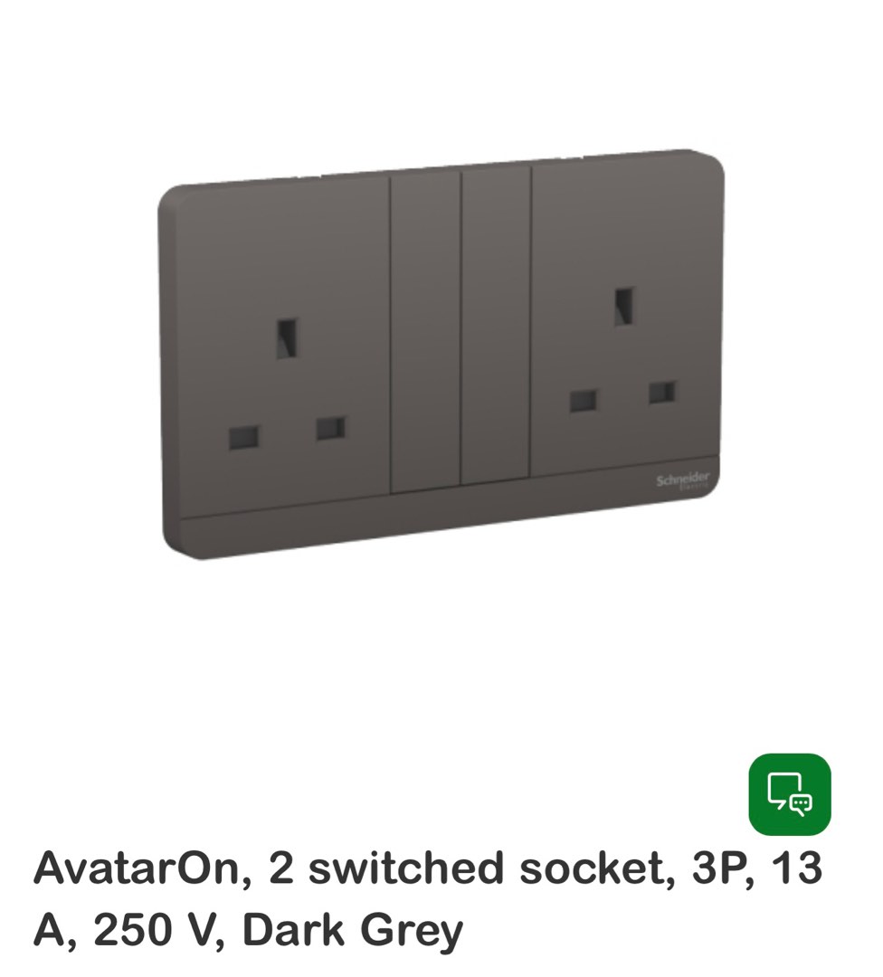 Schneider Avataron 2G Socket-DG Dark Grey $12. Schneider Avataron 1G ...