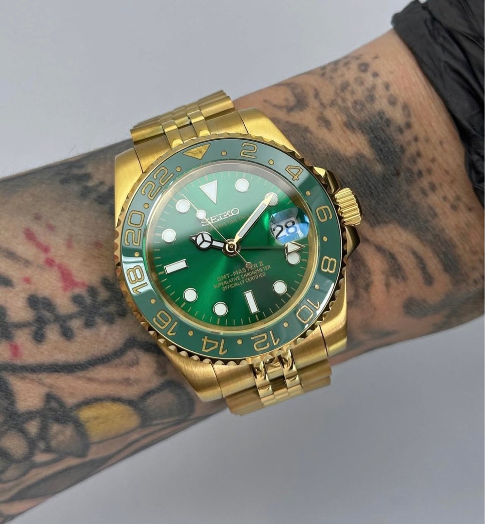 Seiko Gold Hulk GMT Mod, Men's Fashion, Watches & Accessories, Watches ...