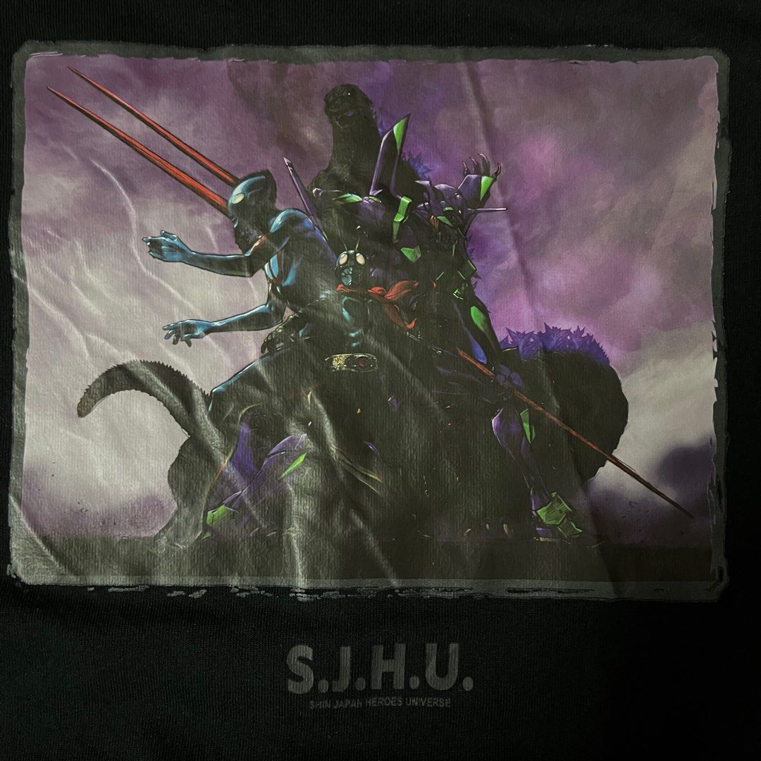 SJHU evangelion x Kamen Rider x Ultraman x Godzilla Anime Shirt, Men's ...