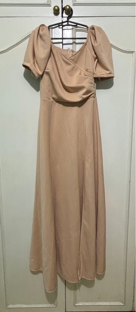 Taytay Nude Dress, Women's Fashion, Dresses & Sets, Evening dresses ...