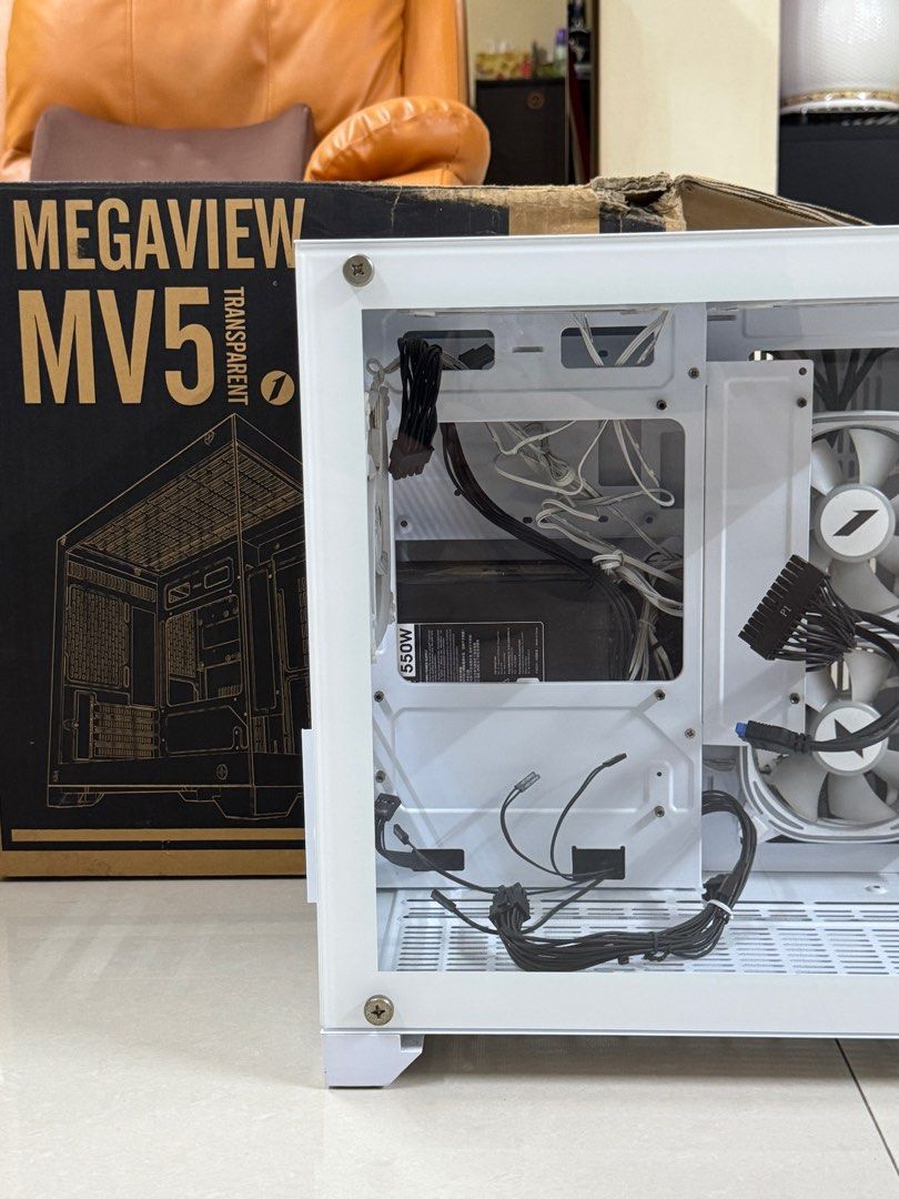 1ST PLAYER Megaview MV5-TRANSPARENT White (3 ARGB FAN + HUB PREINSTALLED), Computers & Tech ...